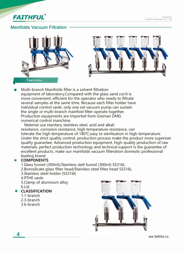 Manifolds Vacuum Filtration System Faithful Instrument China – Glassco ...
